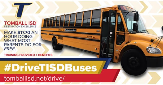 Tomball ISD Hiring Bus Drivers