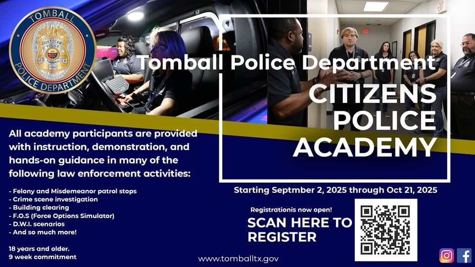 Tomball's Citizens Police Academy Open for 2025 Enrollment